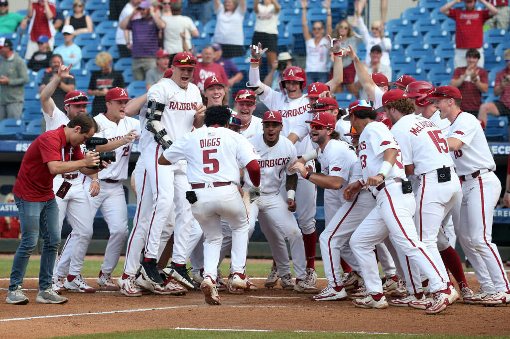 Diggs walks off Aggies as Hogs win SEC Tournament opener - Sequoyah County Times