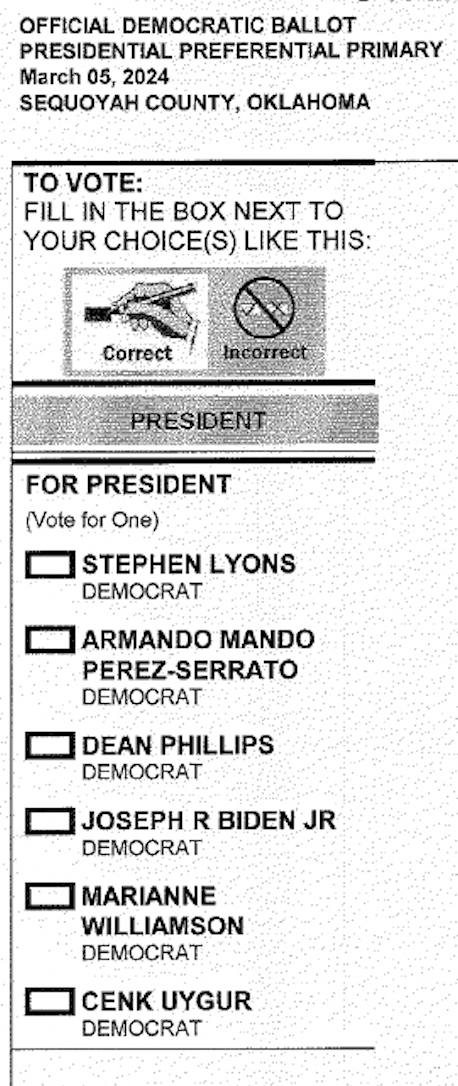 Presidential Preferential Primary sample ballots are available ...